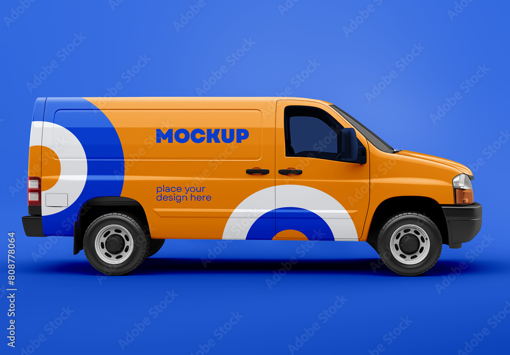 Cargo Van Mockup Generated with AI Stock Template | Adobe Stock