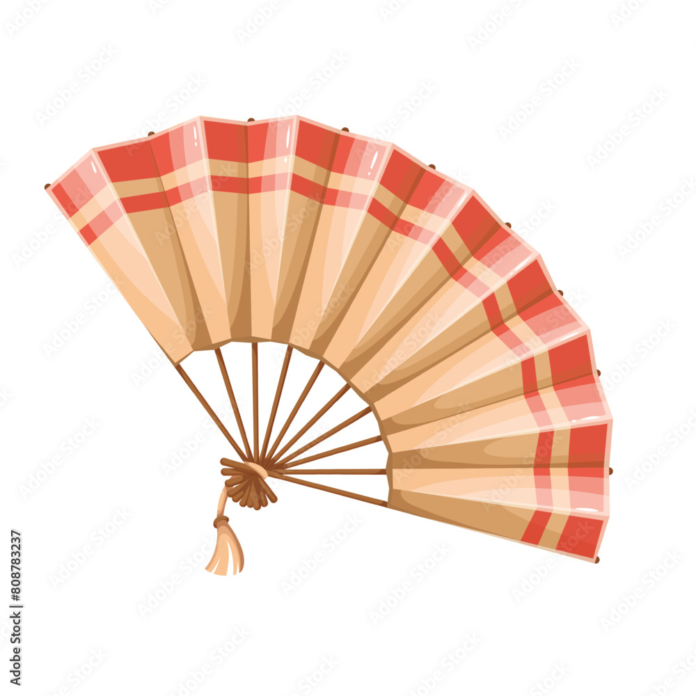 Vintage fan for hand of woman, cartoon old fashion accessory for lady ...