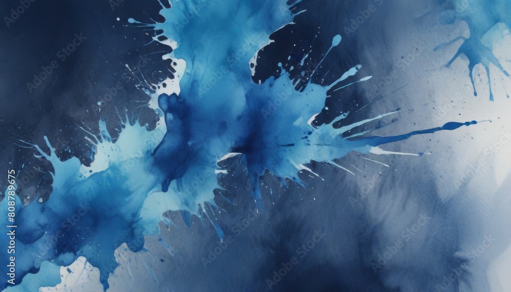 Artistic blue watercolor splash effect template Stock Illustration ...