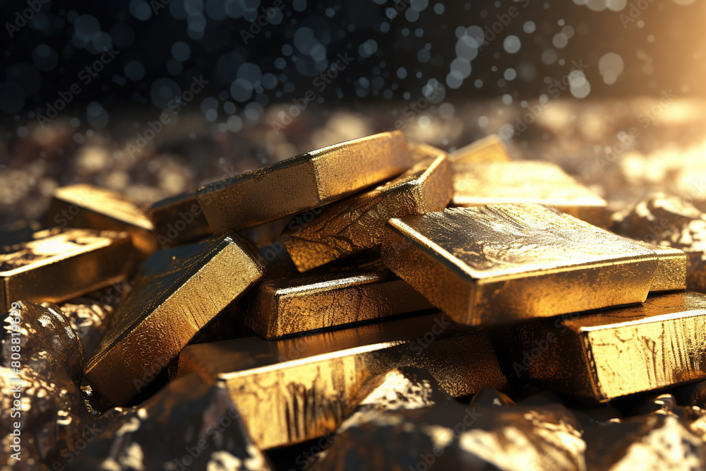 Generative ai on theme of beautiful texture surface gold bar, design ...