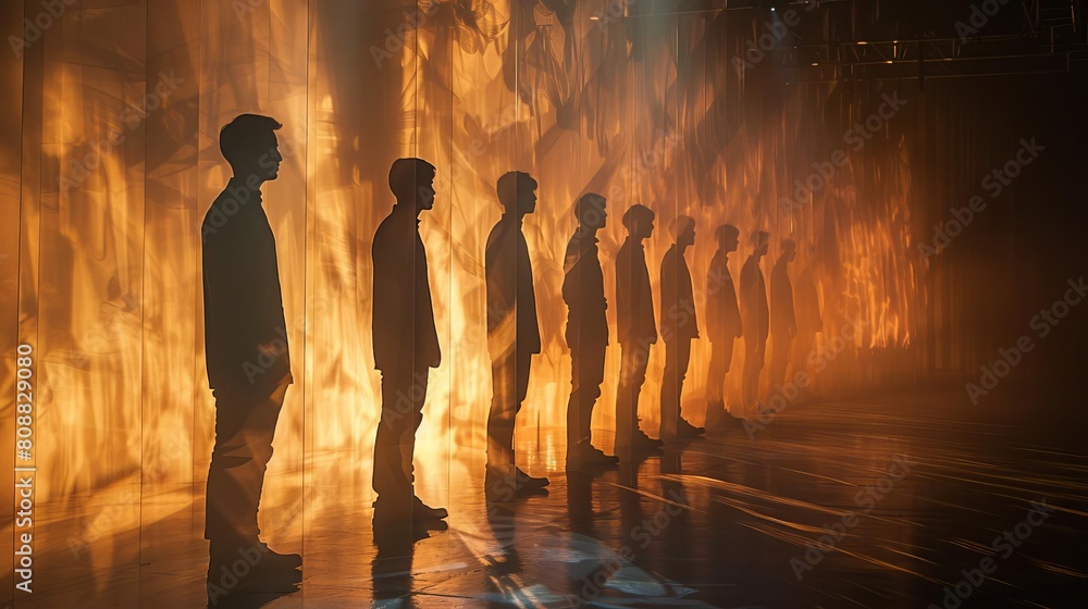 An experimental theater performance with actors using only shadows and ...