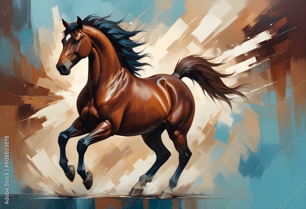 a horse rearing up on its hind legs. It is a depiction of a centaur ...