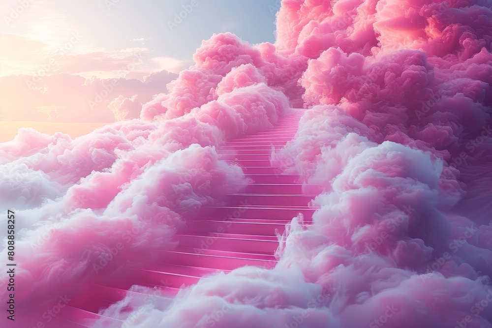 Captivating image showing a stairway rising through a dreamy landscape ...