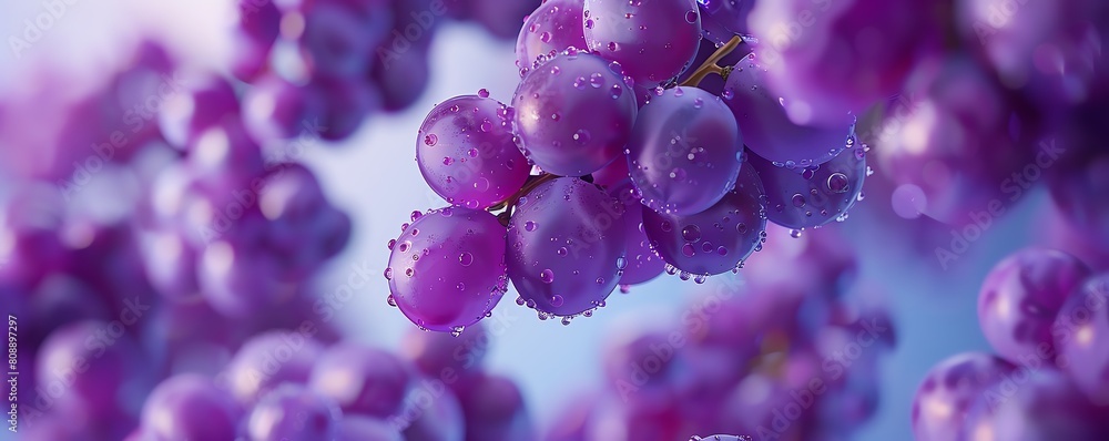 Create an image of a bunch of purple grapes. The grapes should be ...