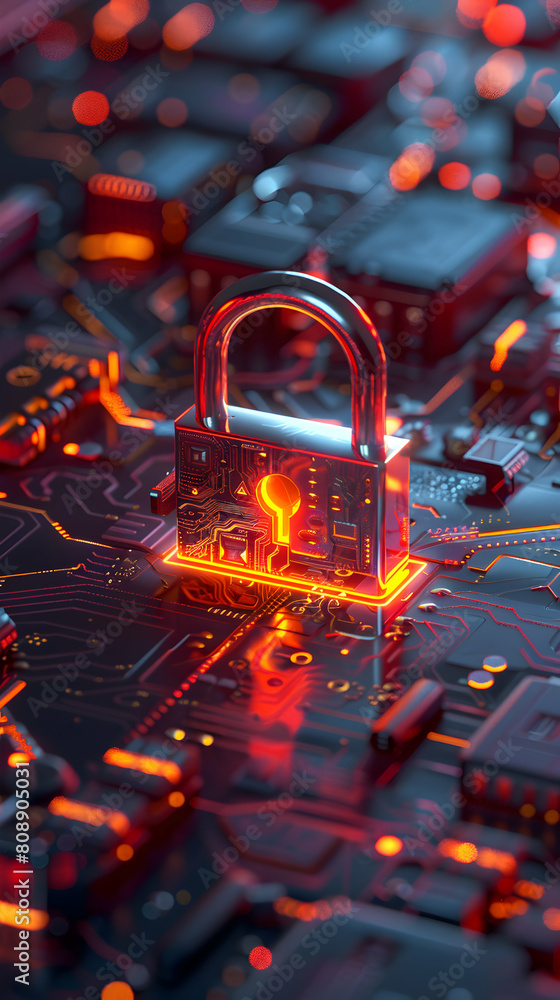 Advanced Security Concept: Photo Realistic Hack Lock Symbol Defending ...