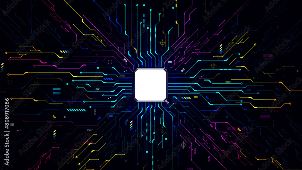 Circuit board. Technology background. Central Computer Processors CPU ...