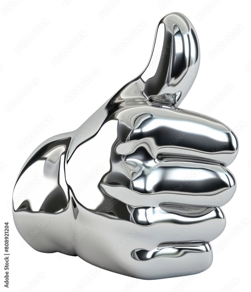 PNG Thumbs up Chrome material chrome white background platinum. Stock ...