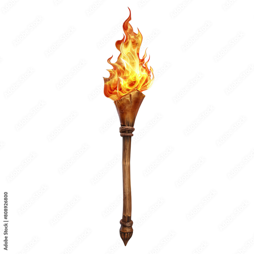 Torch element_hyperrealistic_hyper detailed_isolated on transparent ...