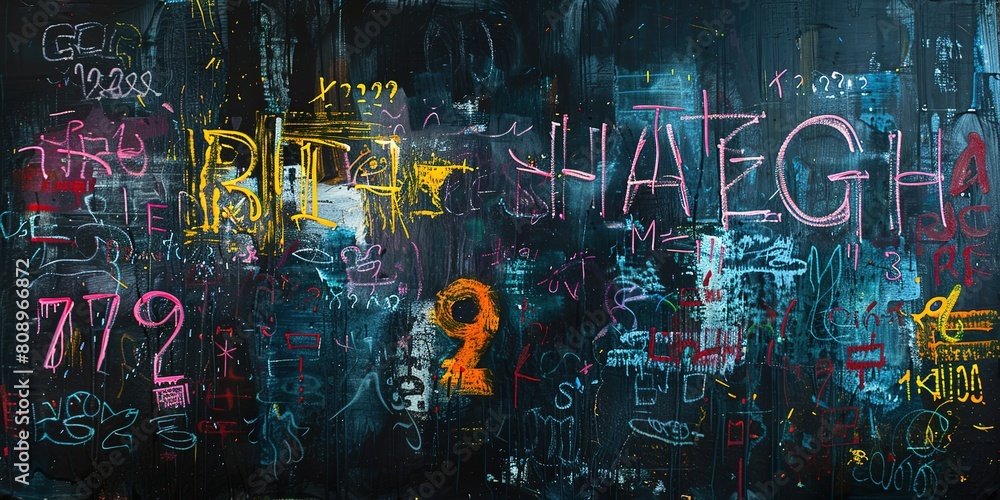 fun cheerful chalk painting artful blackboard design background ...