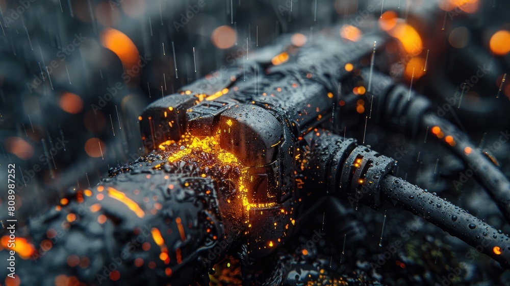 Messy cables in the data center room. Artificial intelligence, server ...