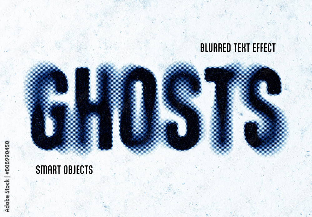 Blue Dust Blurred Halftone Text Effect Mockup Stock Template | Adobe Stock