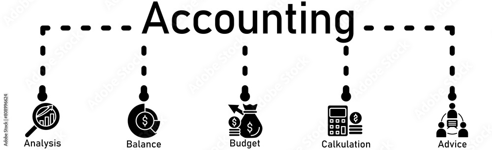Accounting banner web icon vector illustration concept for business and ...