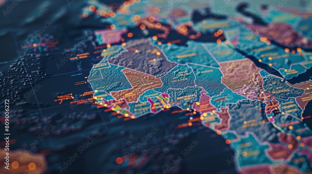 Interactive World Population Map, Close-up on an animated population ...