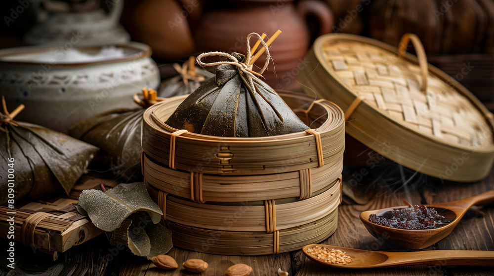 Dragon Boat Festival Zongzi, a traditional Chinese festival ...