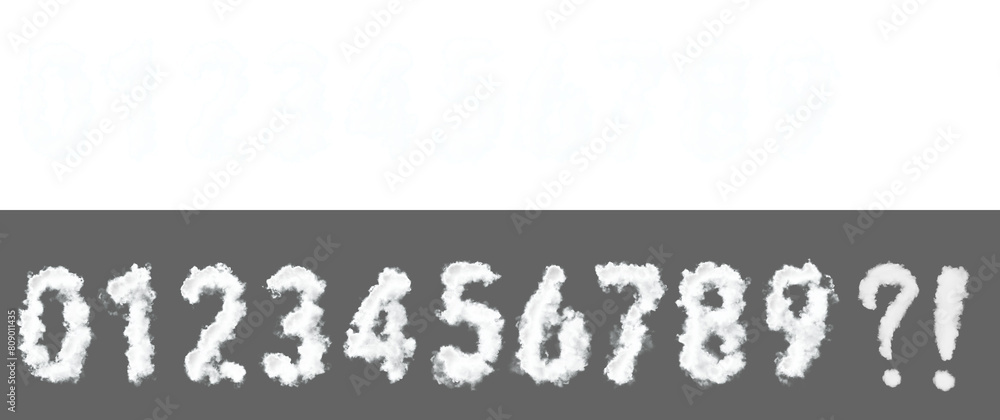 Cloud letters on transparent background. Alphabets white cloud in shape ...