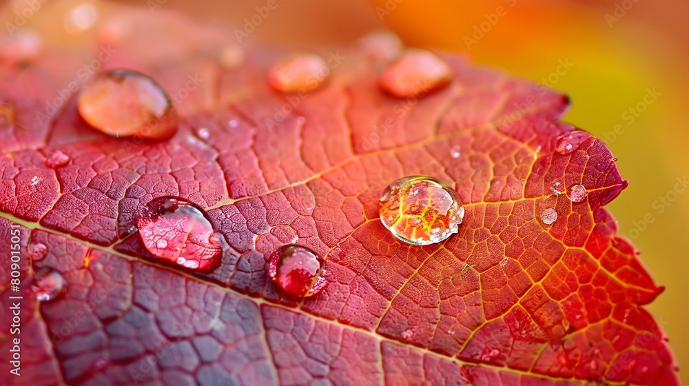 Intimate macro shot of a water droplet, capturing its gentle collision ...