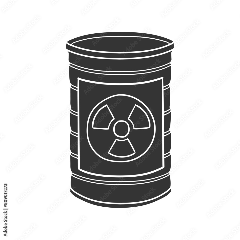 Radioactive Barrel Icon Silhouette Illustration. Atomic Vector Graphic ...