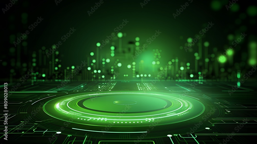 green Abstract technology background circles digital hi-tech technology ...