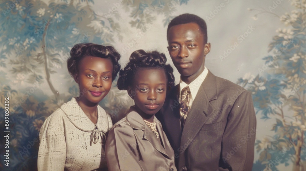 old photo in good condition of a traditional family in high resolution ...