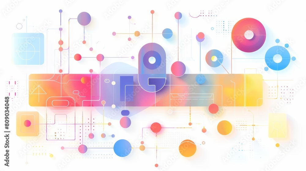 Colorful Process Diagram Elements, Bright and colorful abstract ...