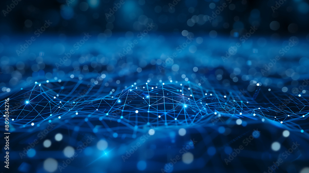 Network connection structure. Dark abstract background with Shiny ...