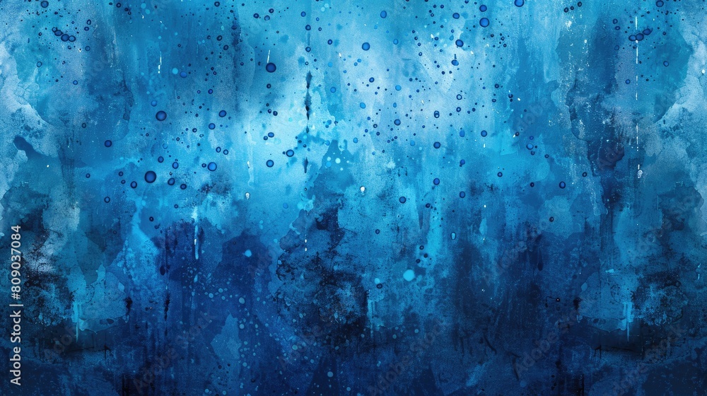 watercolor blue background raindrops on a window for rainy weather ...