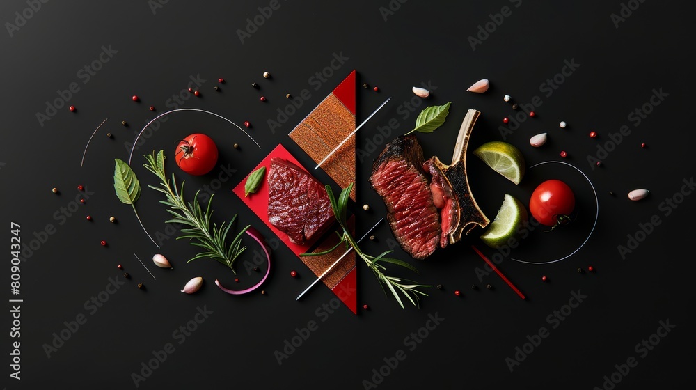 Minimalist Steak Dinner, A geometric interpretation of a steak dinner ...