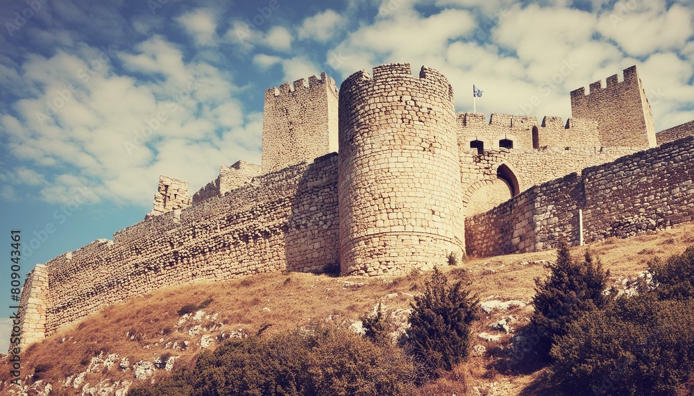 castle ruins, featuring the rugged beauty of crumbling walls and moss ...