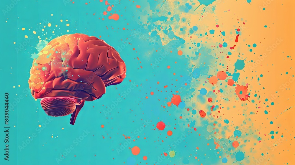 Brain stock photo background with minimalist design for AI in education ...