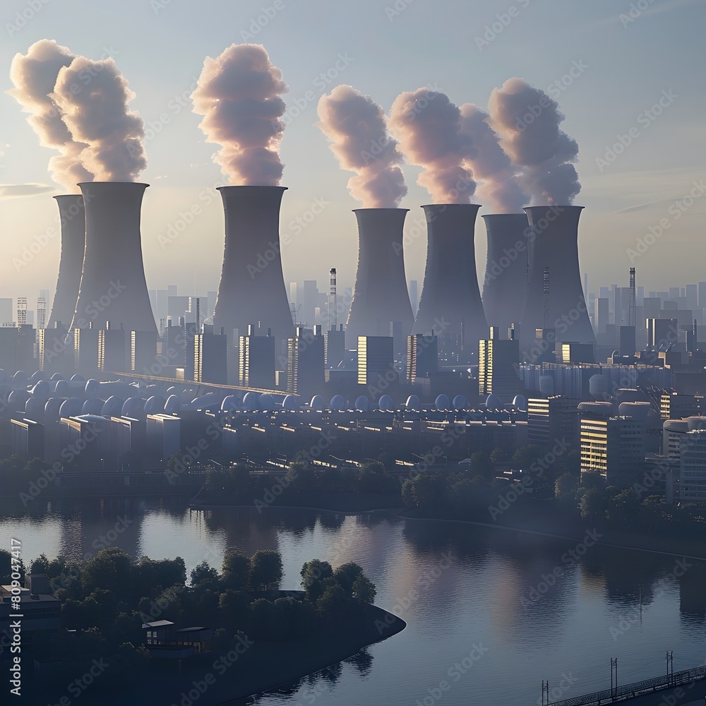 Urban Energy Transformation: City Skyline Reimagined with Nuclear Power ...