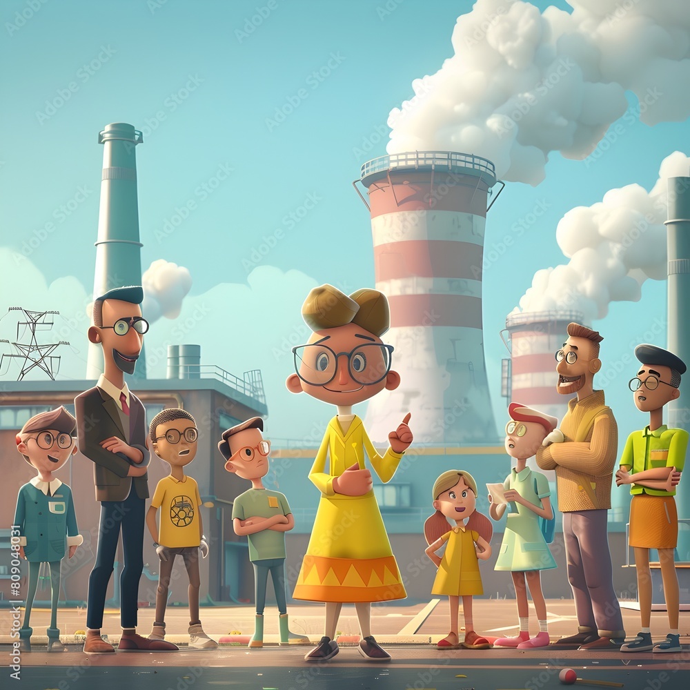 Cartoon Character Demystifies Nuclear Energy for Curious Audience Stock ...