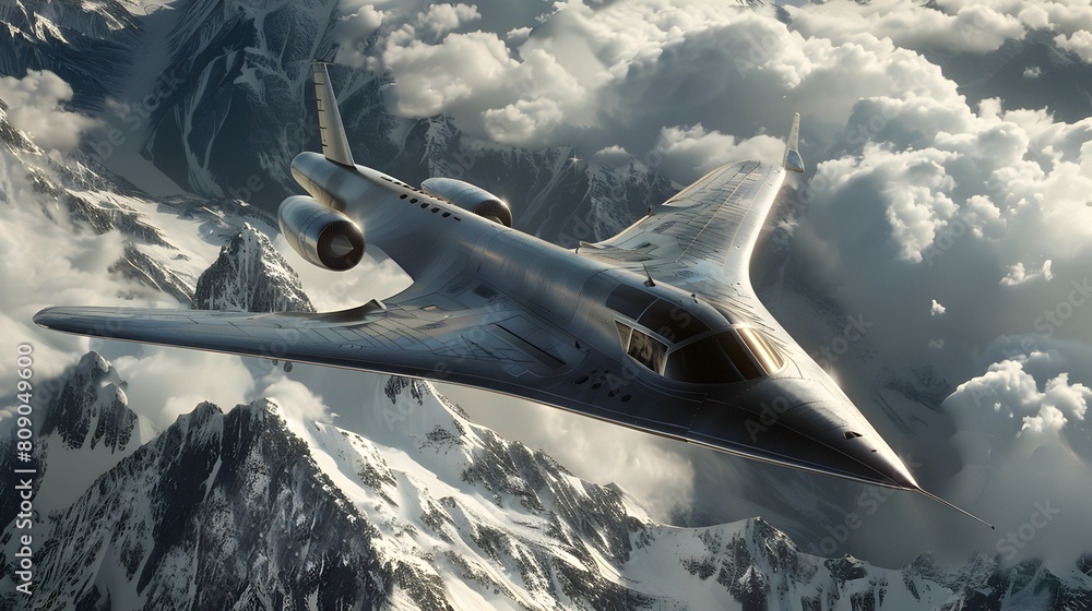 Futuristic Nuclear-Powered Aircraft Soaring the Sky: An Illustrator's ...