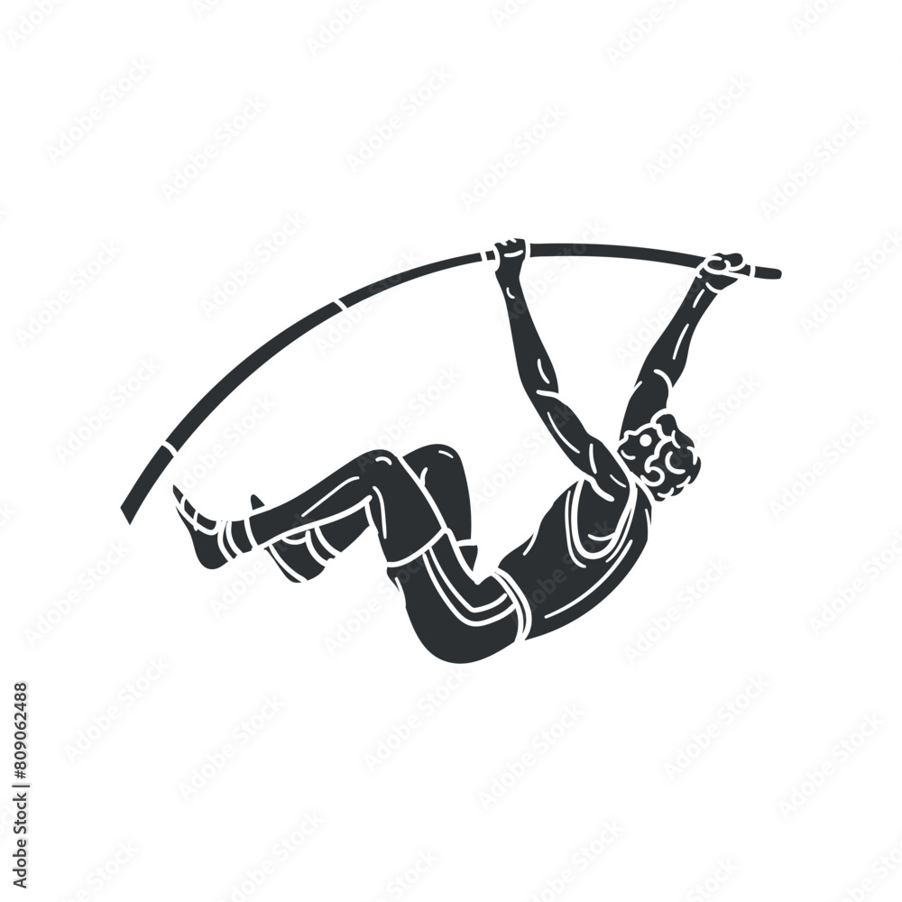 Pole Vault Icon Silhouette Illustration. Athletics Vector Graphic ...