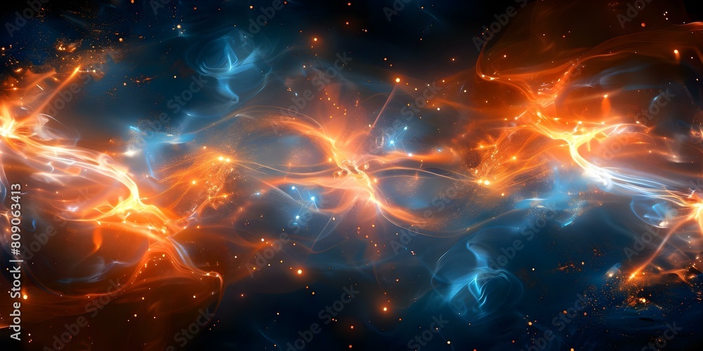 Visual representation of global internet activity through glowing nodes ...