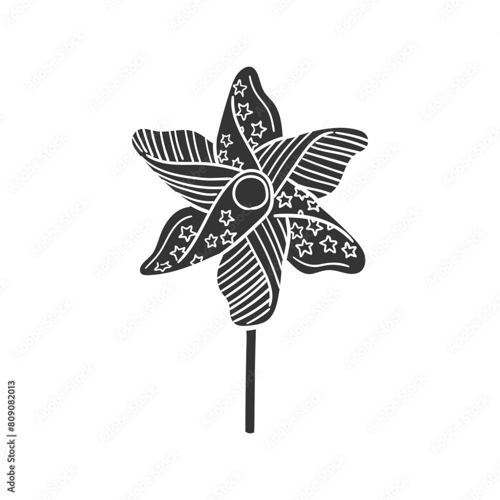 Pinwheel Icon Silhouette Illustration. United States Vector Graphic ...