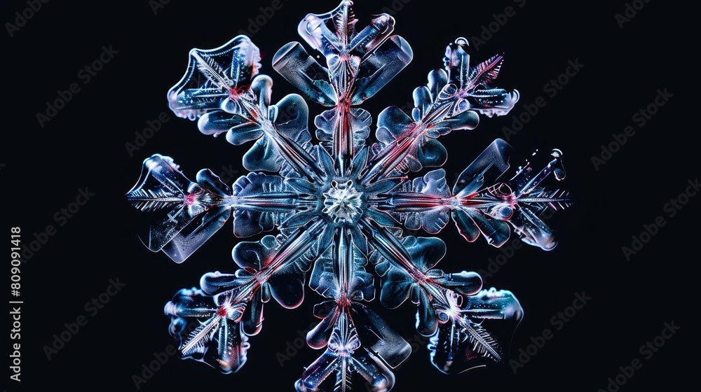 An x-ray view of a snowflake reveals its intricate structure, brought ...