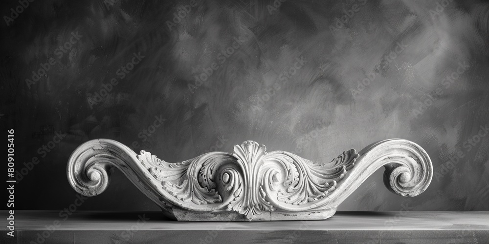 Luxury graceful Baroque style empty product display podium with light ...