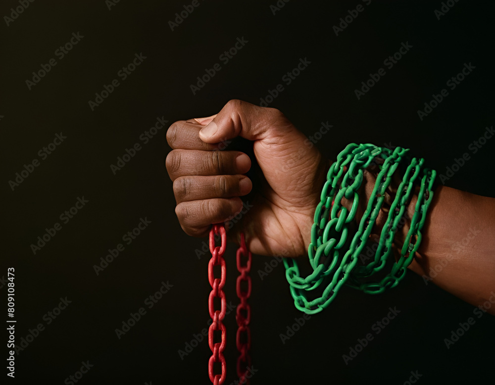 Juneteenth celebration with chains and shackles | The end of slavery in ...