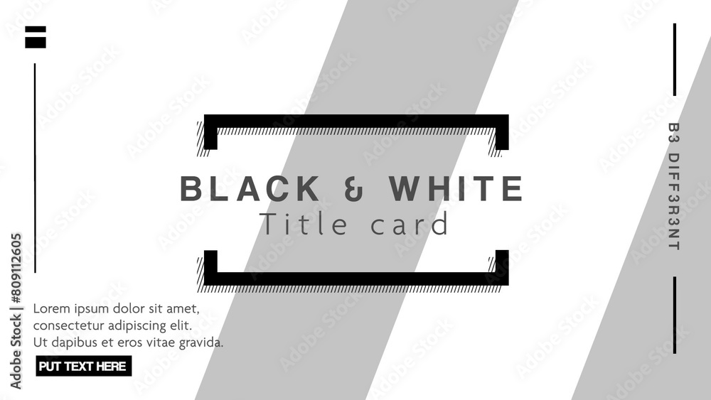 Black and White Modern Title Card Stock Template | Adobe Stock