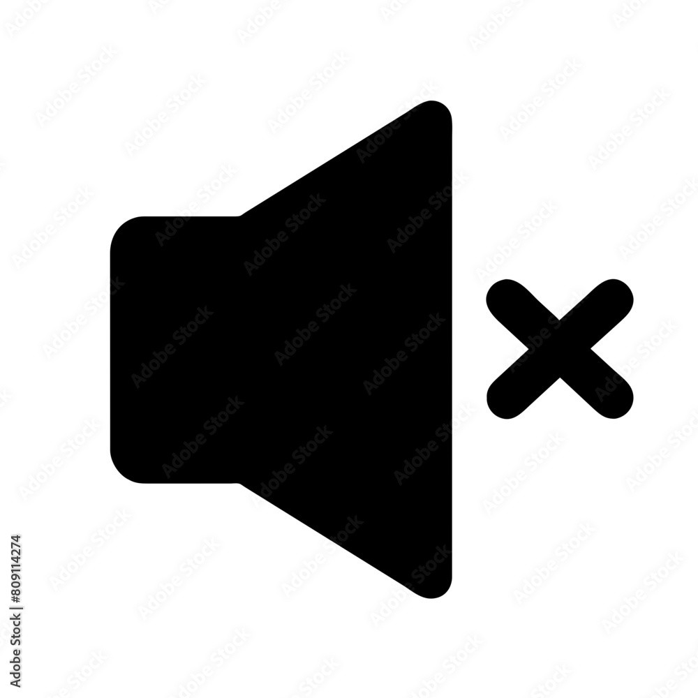 Mute icon, SVG mute outline vector illustration transparent background ...