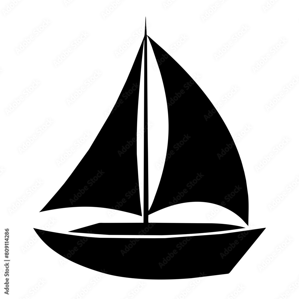Sailing boat icon, SVG Sailing boat outline vector illustration ...