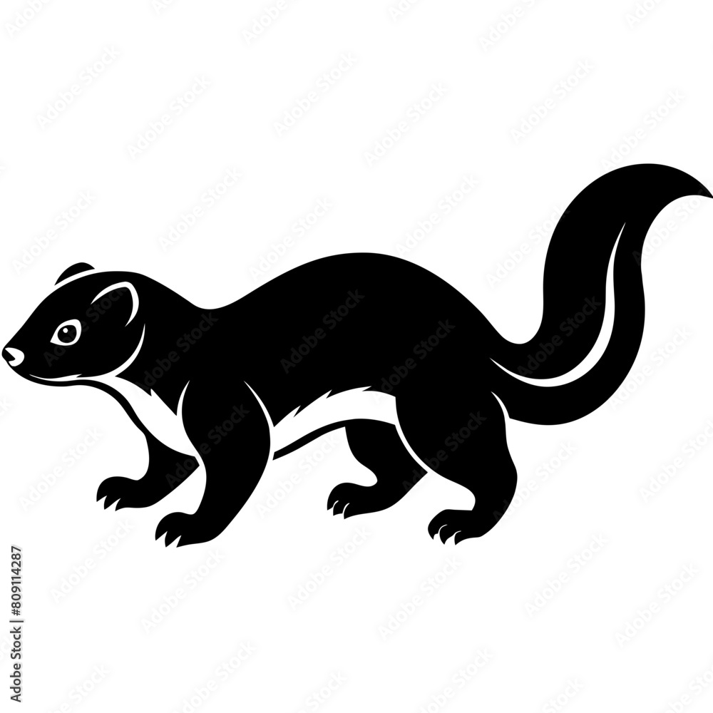 Ferret icon, SVG ferret outline vector illustration transparent ...