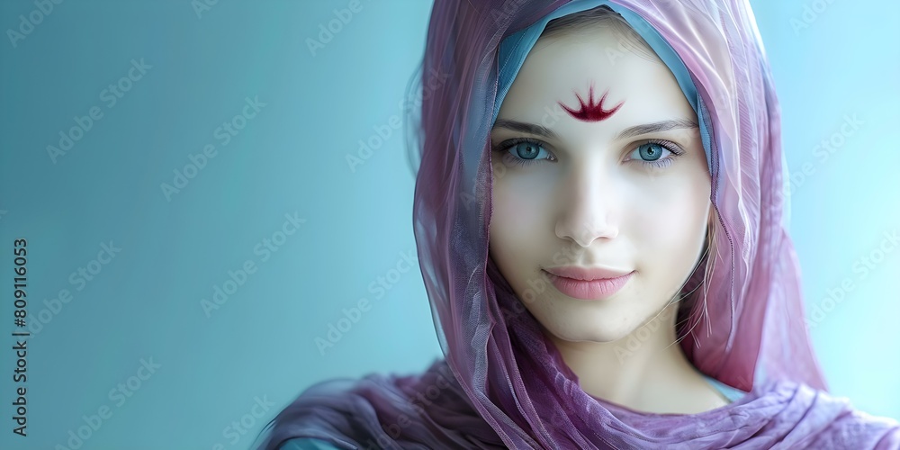 A nun with a devil mark on her forehead signifying evil within. Concept ...