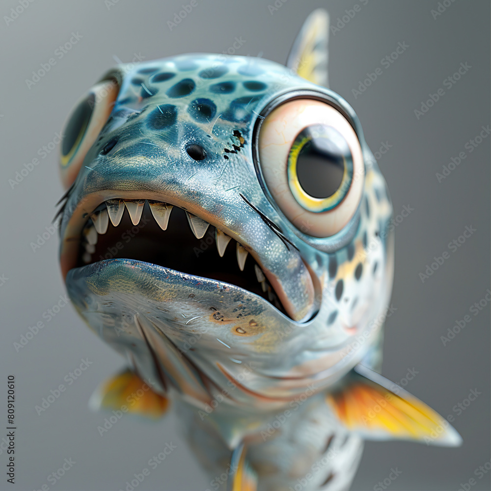 fish, 3D, illustration, children, underwater, ocean, sea, colorful ...