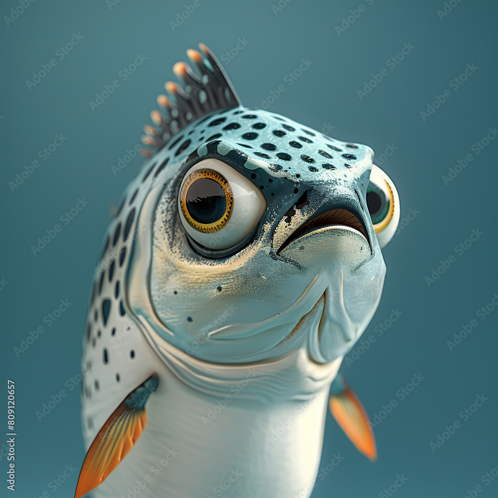 fish, 3D, illustration, children, underwater, ocean, sea, colorful ...