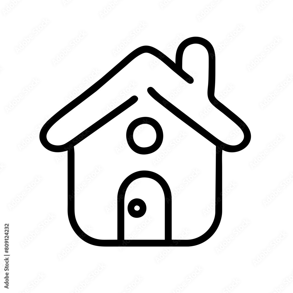 Vector Black and White Home Icon, Indicating Homepage or Main Landing ...