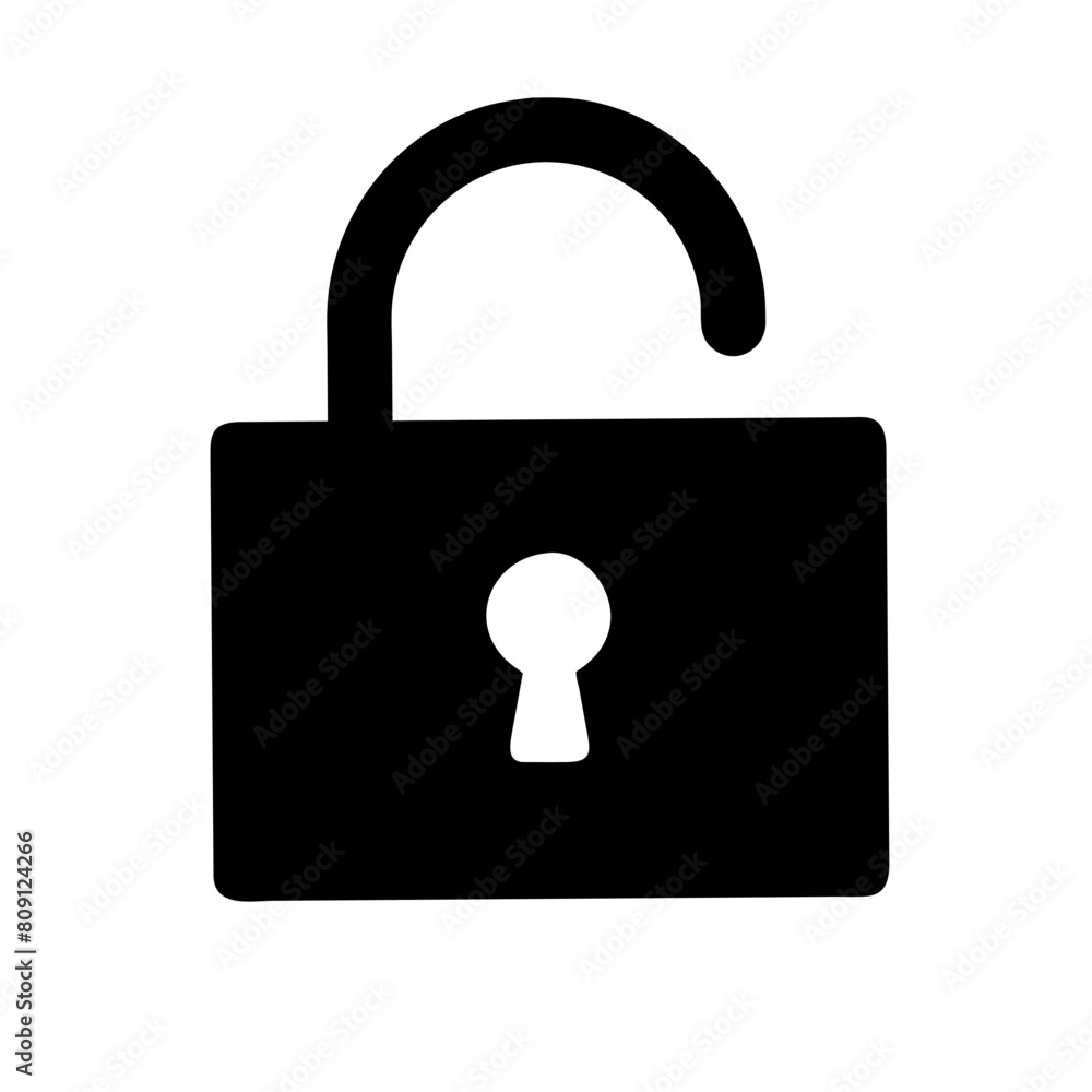 Vector Black and White Lock Symbol for Security or Privacy, Indicating ...