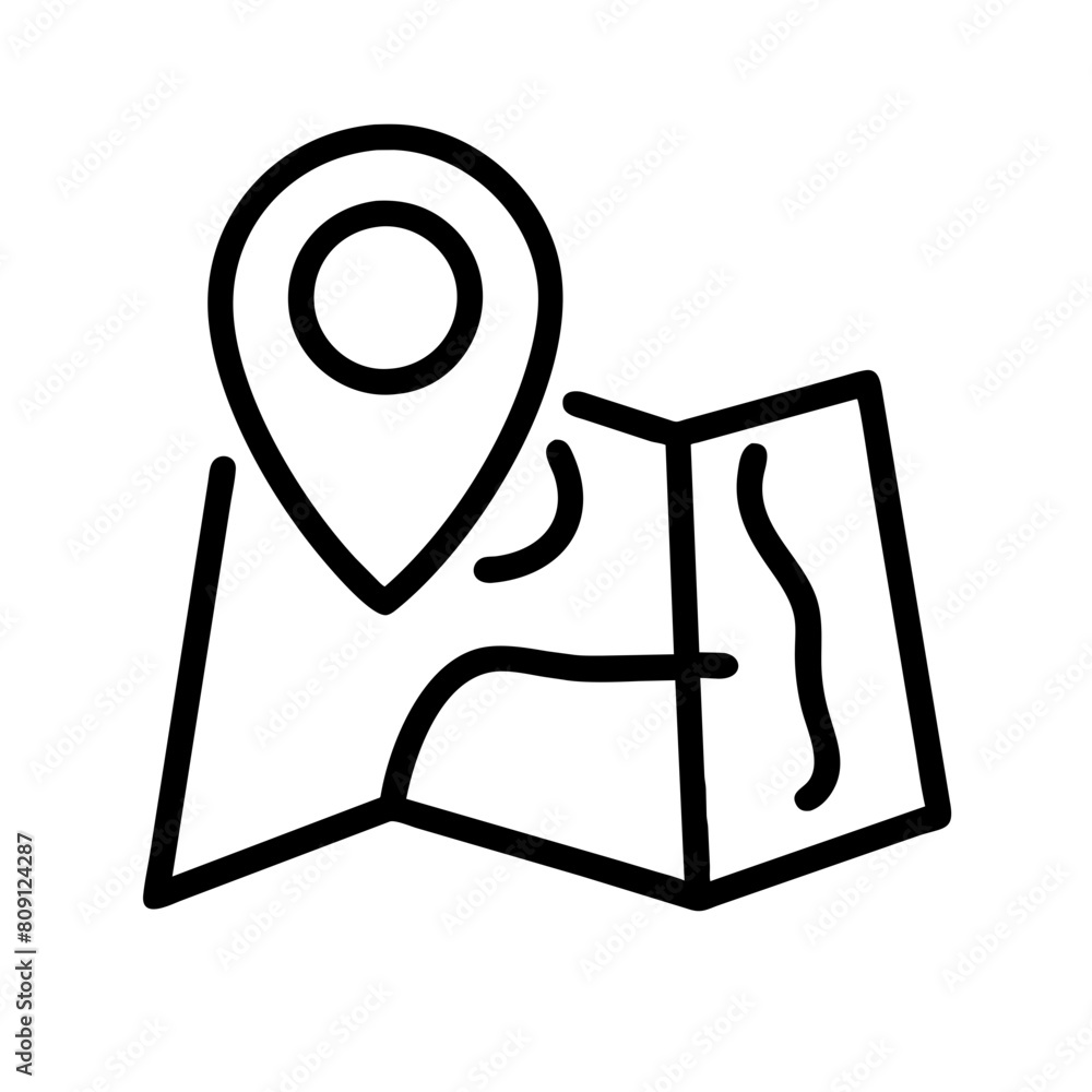 Vector Black and White Map with Location Markers, Indicating Geographic ...