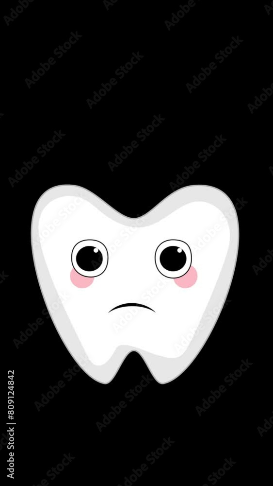 Suffering Tooth. A Painful Plunge. Cartoon sad tooth, sick tooth ...
