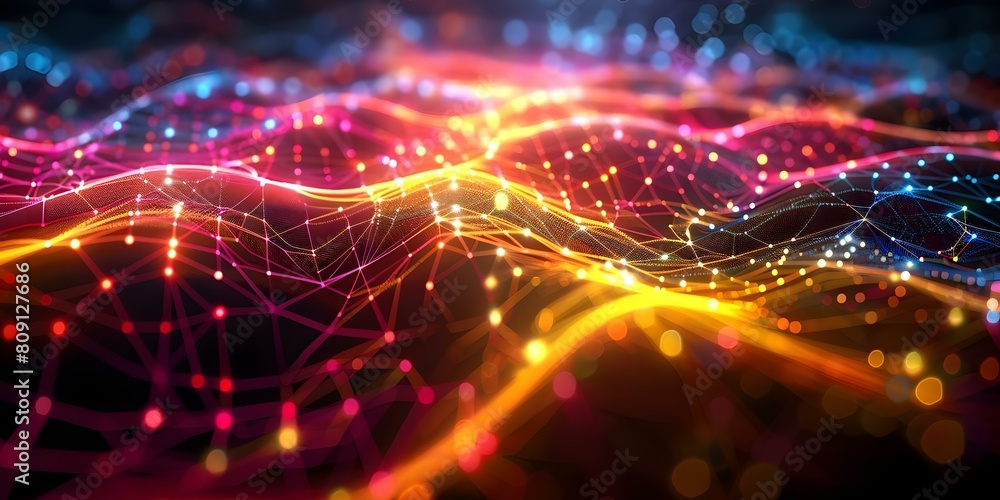 From data processing to optimized state deep learning network evolves visually. Concept Deep ...